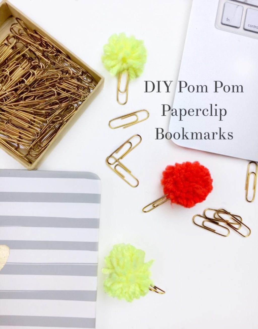 DIY Pom Pom Paperclip Bookmarks
