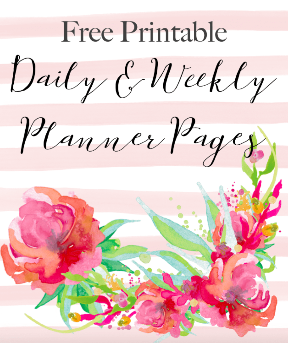 4 Free Printable Floral Daily & Weekly Planner Pages