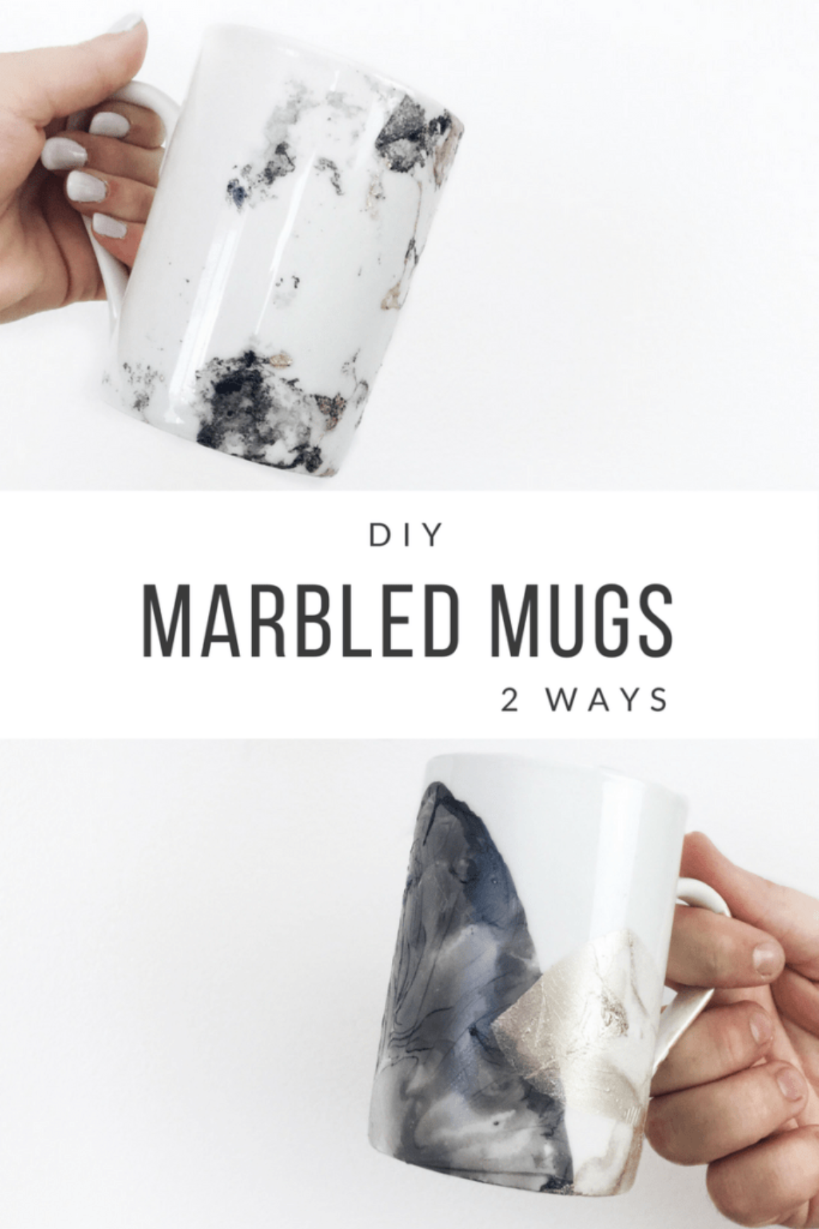 DIY Marbled Mugs 2 Ways