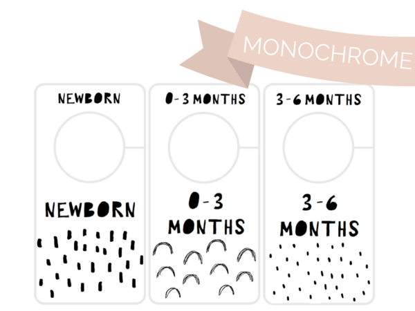 Free Printable Baby Closet Dividers Preemie to 24 Months - 2 Styles