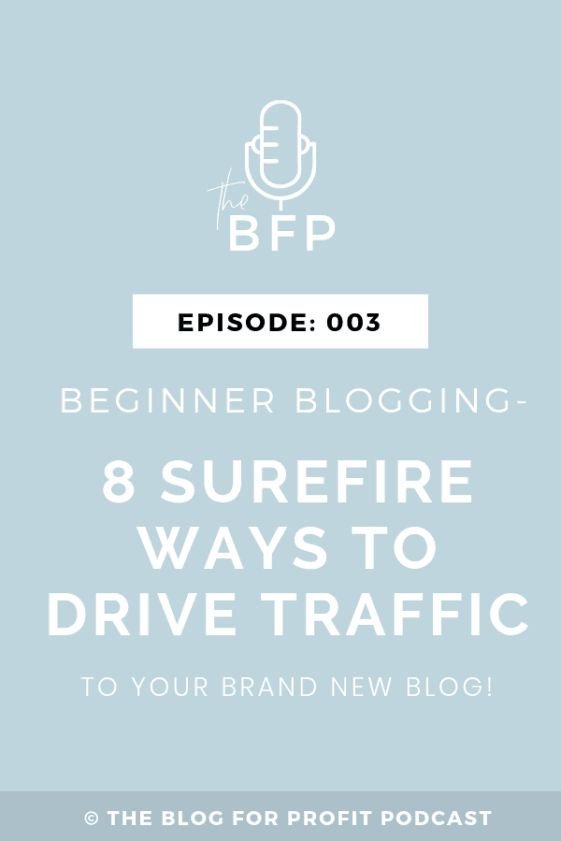 Ep #003: 8 Surefire Ways to Drive Traffic to Your Brand New Blog