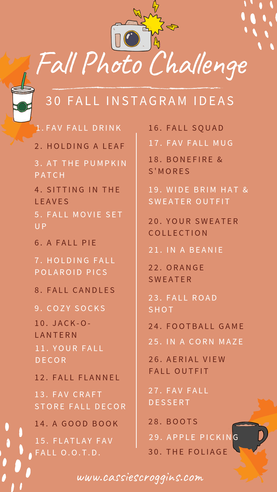 Fall Photo Challenge - 30 Fall Photography Ideas to Give Your Instagram ...