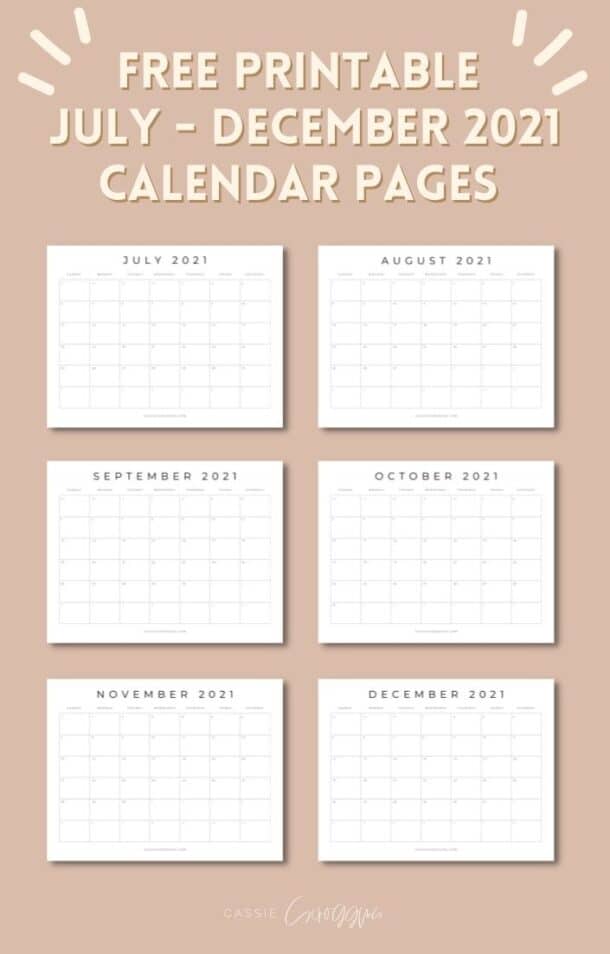 Free Printable Modern 2021 Calendar Pages