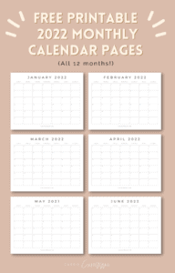 Free Printable 2022 Blank Calendar Templates (All 12 Months)