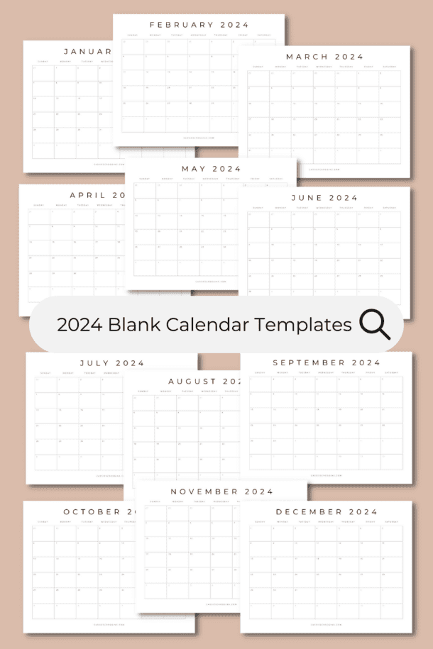 Free Printable 2024 Blank Calendar Templates (All 12 Months)