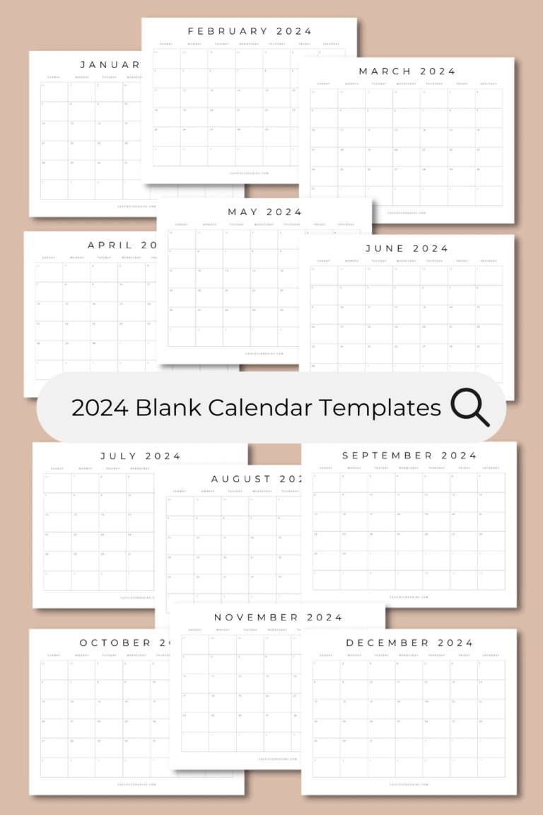 Free Printable 2024 Blank Calendar Templates (All 12 Months)