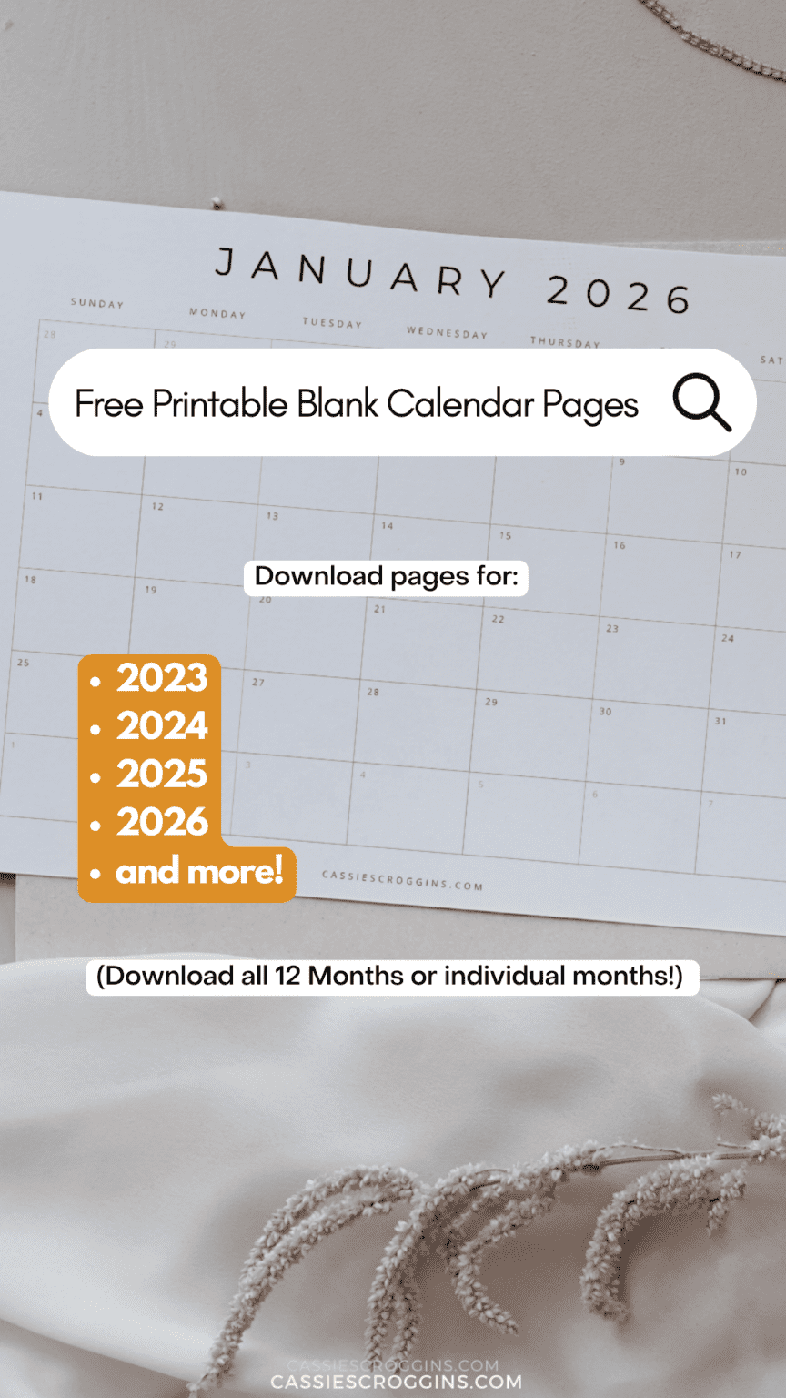 Free Printable 2026 Blank Calendar Templates (All 12 Months)