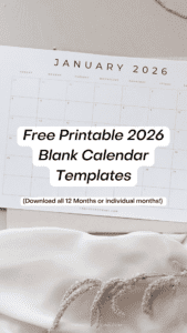Free Printable 2026 Blank Calendar Templates (All 12 Months)