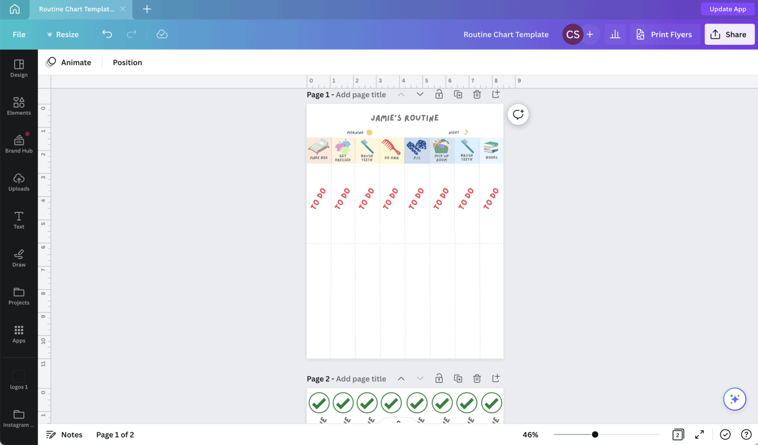 Free Printable Flip-up Routine Chart for Kids (+Editable in Canva)