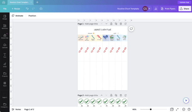 Free Printable Flip-up Routine Chart for Kids (+Editable in Canva)