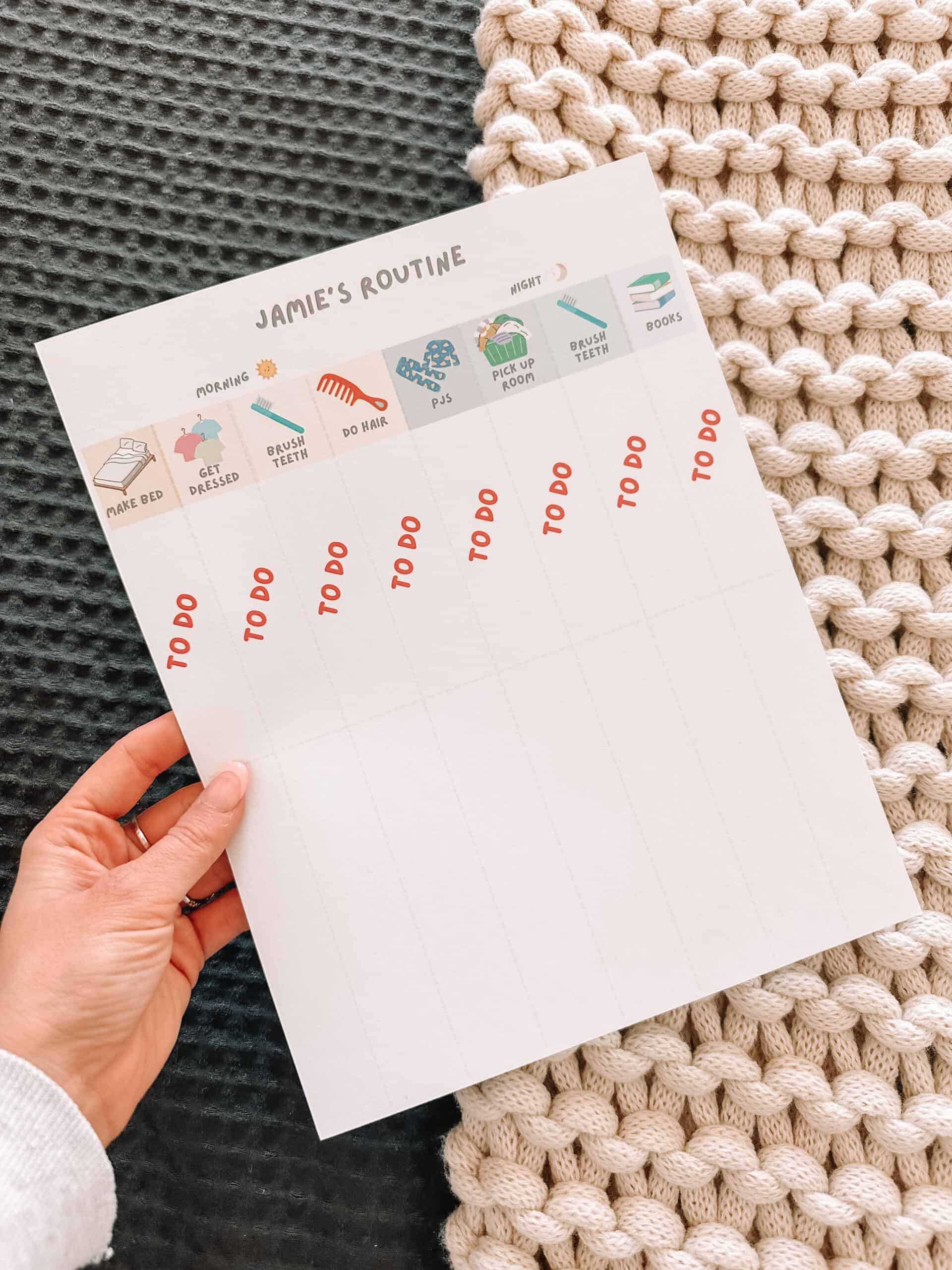 Free Printable Flip-up Routine Chart for Kids (+Editable in Canva)