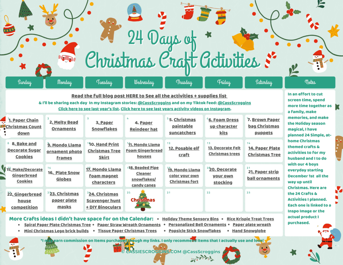 24 Days of Christmas Crafts and Activities as a Mom Who's Sick of ...