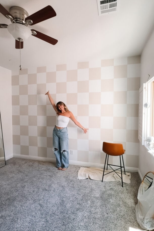 How to Paint a Checkered Wall | DIY Tutorial (My Content Room ...